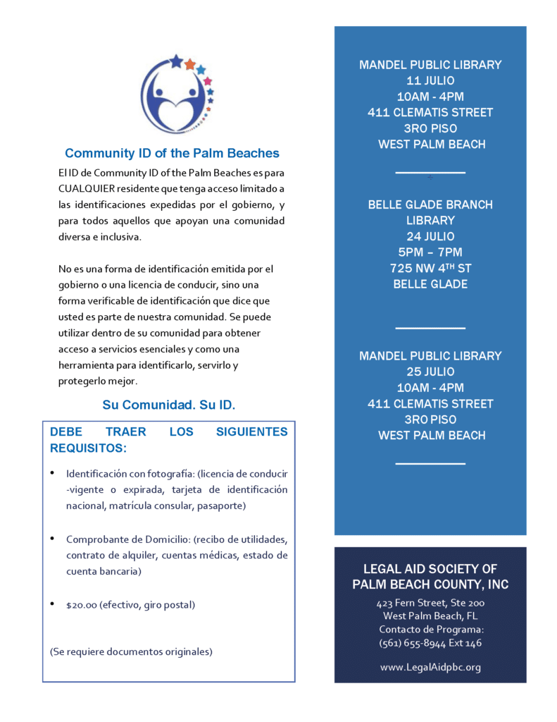Community ID of the Palm Beaches - Legal Aid Society of Palm Beach County